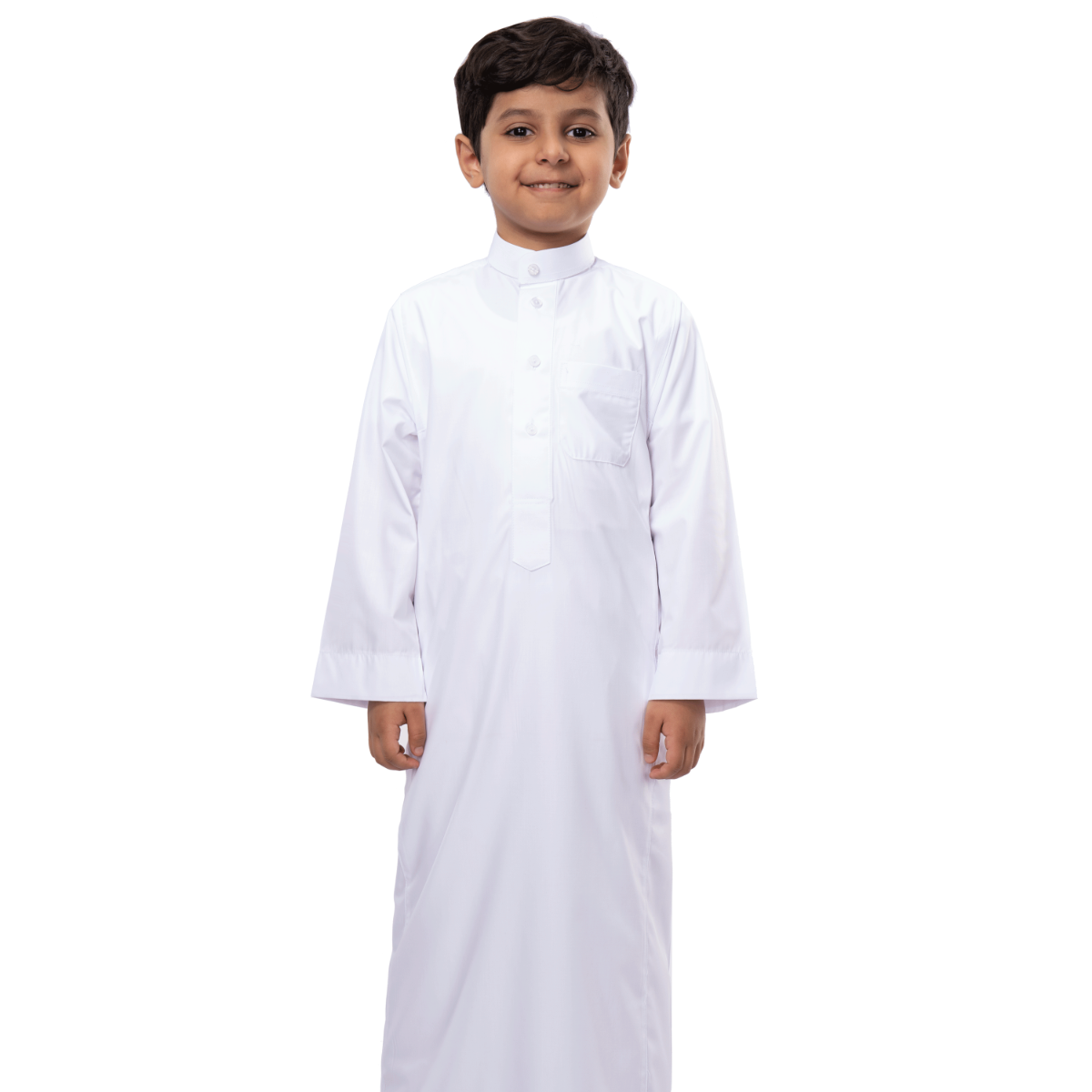 Drosh thobe curve dome two buttons white