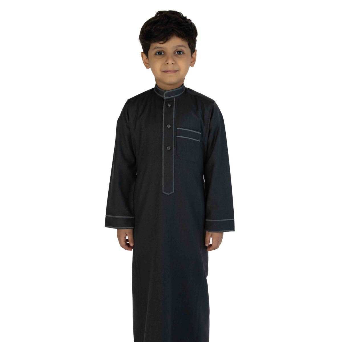 winter formal thob embroidery curved kids gray