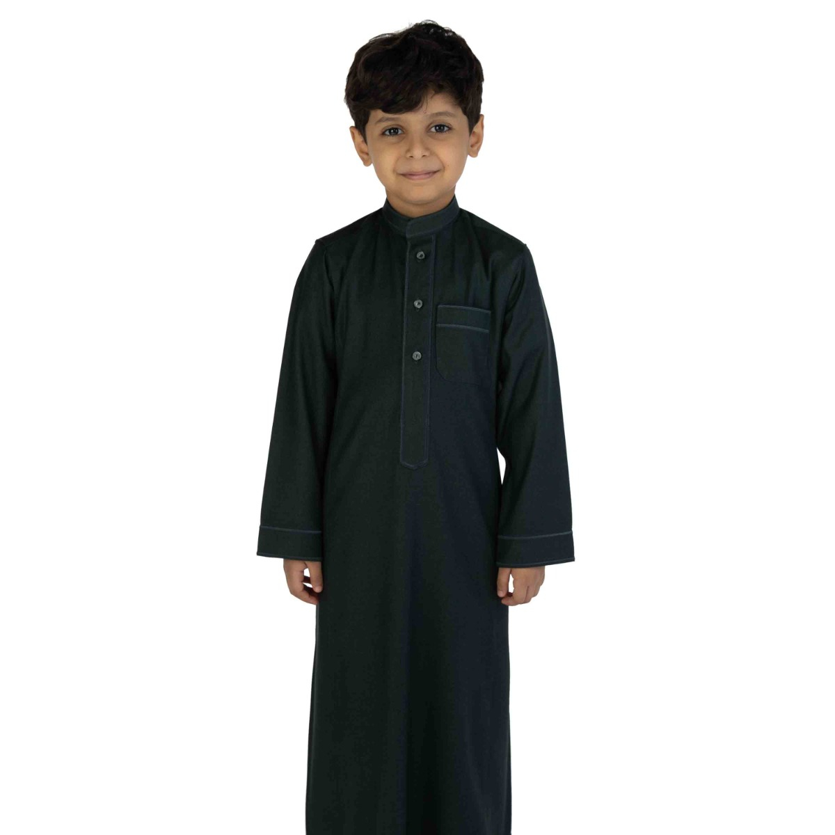 winter formal thob embroidery curved kids dark green